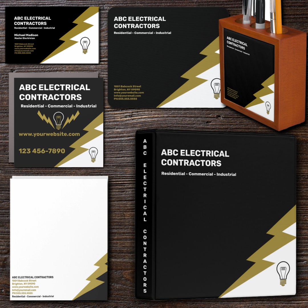 Electrician | Electrical Contractor Business Card | Zazzle