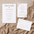 Rococo Crest Mocha Monochrome Monogram Invitation | Zazzle