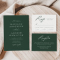Elegant Green All In One QR Code Wedding Invitation | Zazzle
