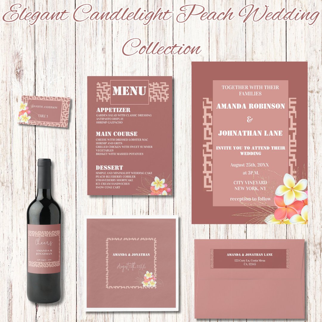 Modern Custom Design Wedding Table Menu Cards | Zazzle