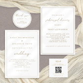 Elegant Script QR Code Wedding Invitation | Zazzle