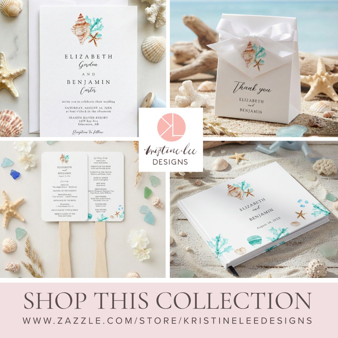 Elegant Coastal Seashell Thank you Beach Wedding Favor Boxes | Zazzle