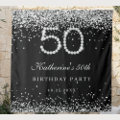 Elegant Silver Diamonds 50th Birthday Welcome Sign | Zazzle