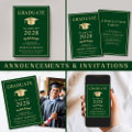 Elegant Green Gold College Graduation Party Invitation | Zazzle