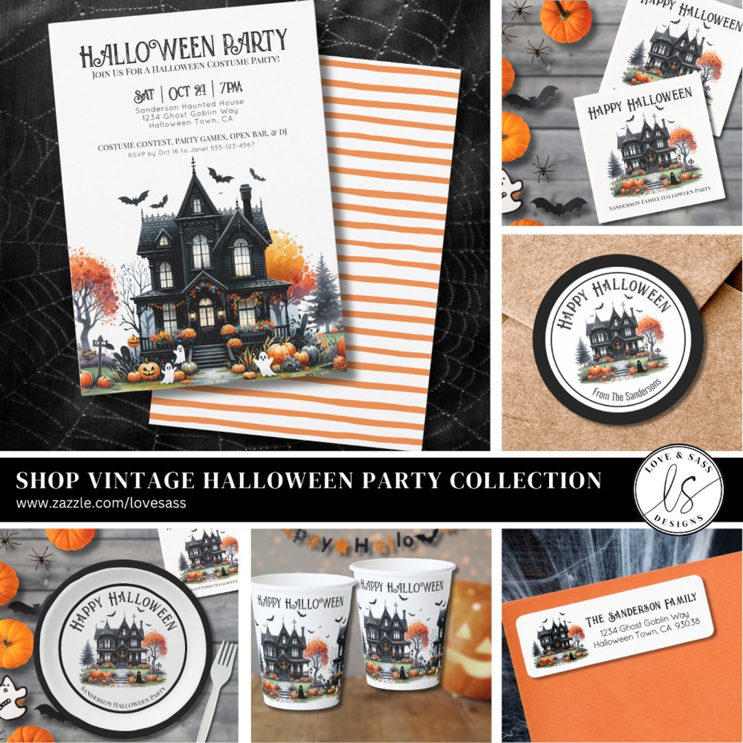 Haunted House Halloween Party Invitation | Zazzle