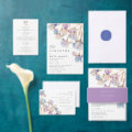 Elegant Iris Floral Wedding Invitation | Zazzle