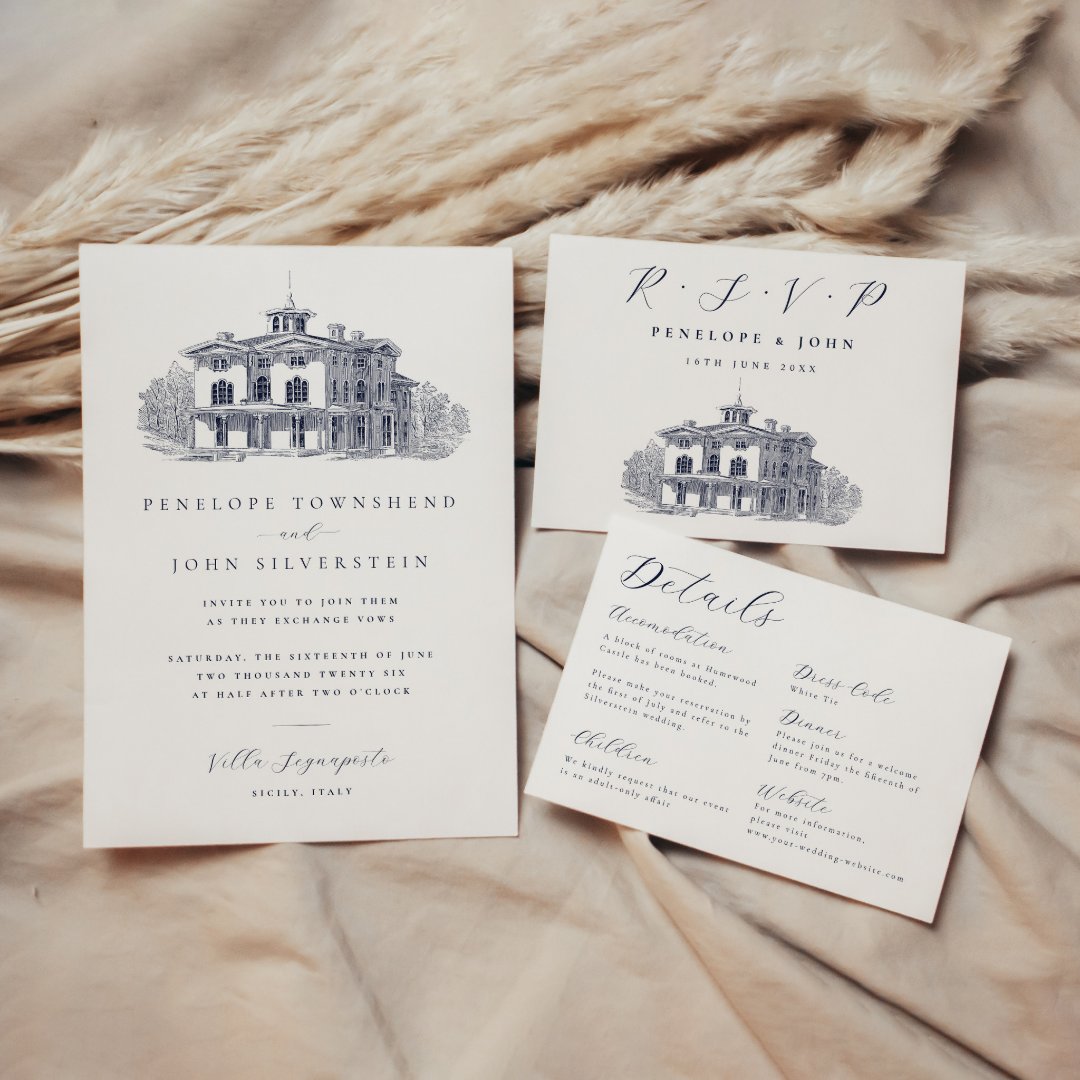 Elegant Vintage Italian Villa Destination Wedding Save The Date | Zazzle