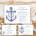 Nautical Sailor Navy Blue Anchor Blank Note Card | Zazzle