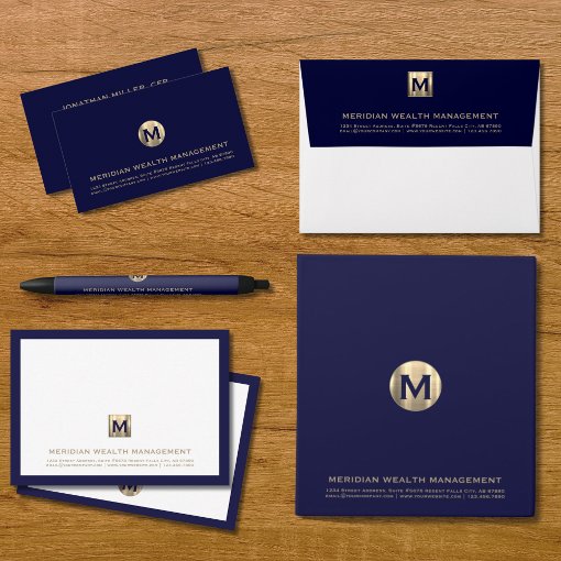 Elegant Gold Monogram Financial File Folder | Zazzle
