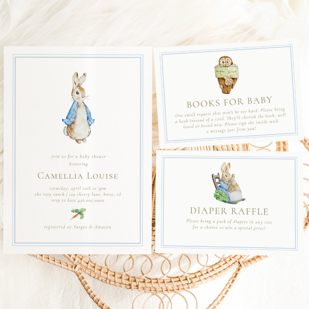 Elegant Peter the Rabbit Baby Shower Welcome Foam Board | Zazzle