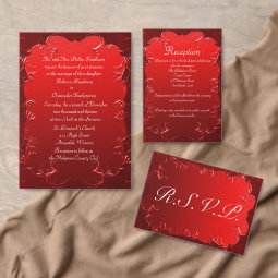 Elegant Red Wedding Invitation | Zazzle