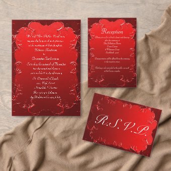 Elegant Red Wedding Invitation | Zazzle