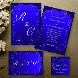 Elegant Royal Blue Wedding Program | Zazzle