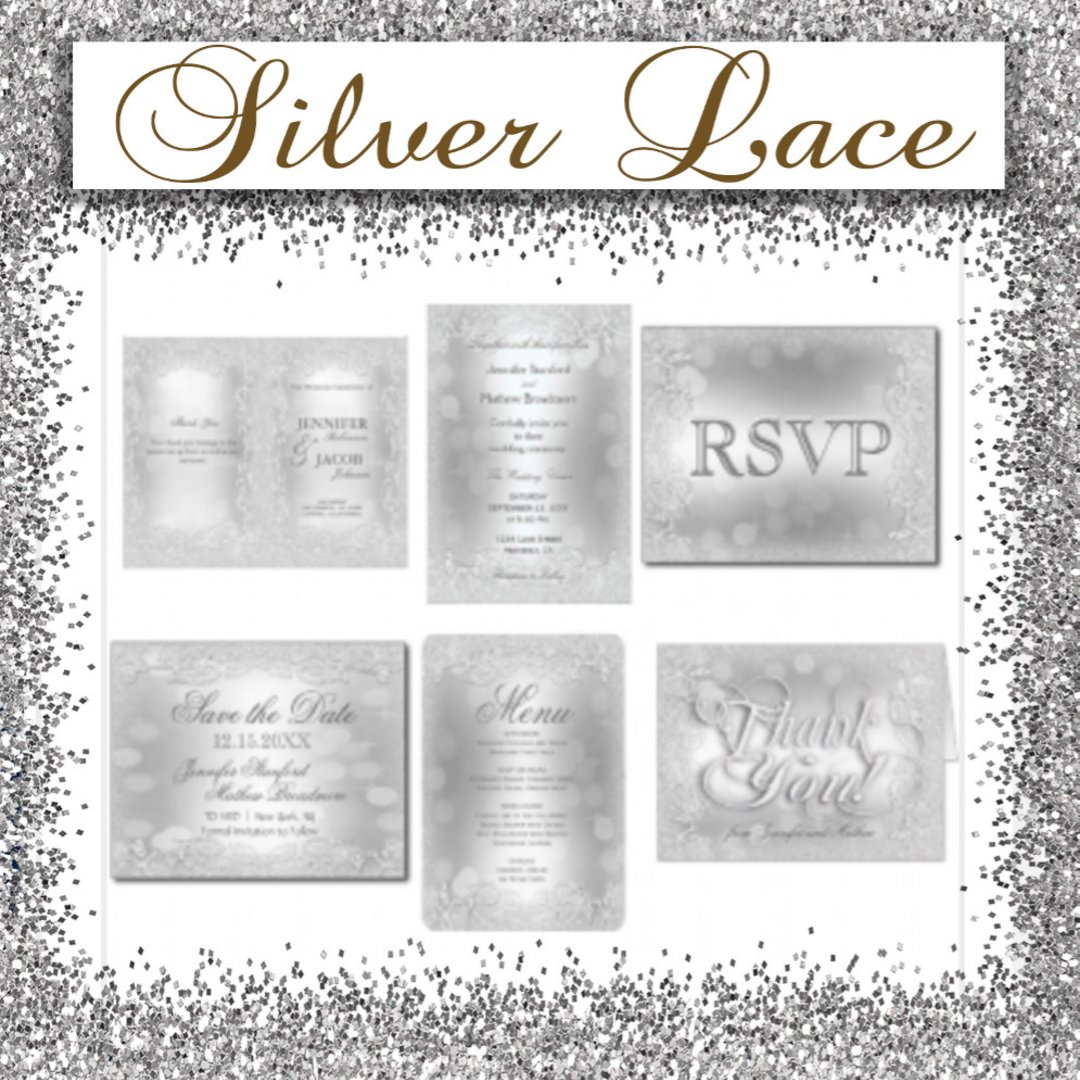 Wedding Program Elegant Silver Faux Glitter | Zazzle