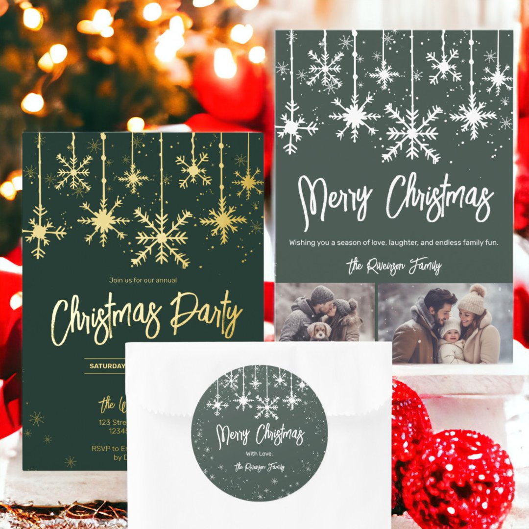 gold snow gala elegant christmas corporate holiday foil invitation | Zazzle