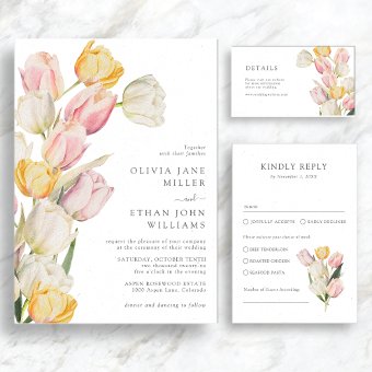 Monogrammed Spring Wedding Invitation | Zazzle