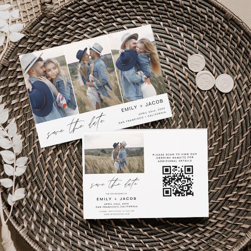 Budget Elegant Save the Date Handwritten Photo Flyer | Zazzle