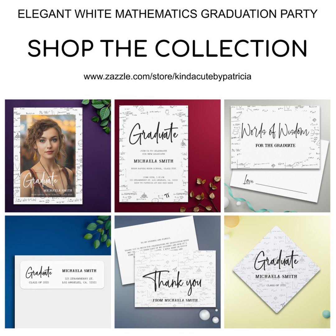 Modern Script Mathematics Formulas Graduation Thank You Card | Zazzle