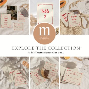 Retro Handwritten Whimsical Red Save the dates Invitation | Zazzle