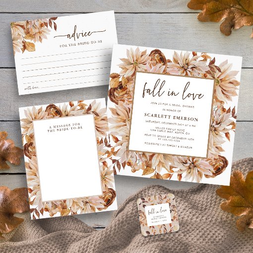 Fall Elegant Bridal Shower Invitation | Zazzle
