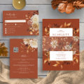 Terracotta Fall Floral Wedding Invitation | Zazzle