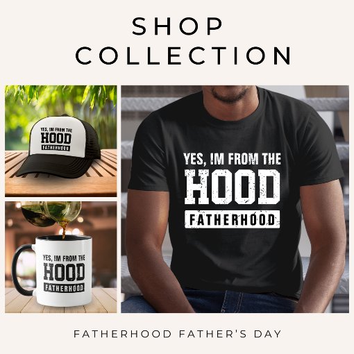 Funny From the Hood Fatherhood Happy Father's Day Thank You Card | Zazzle