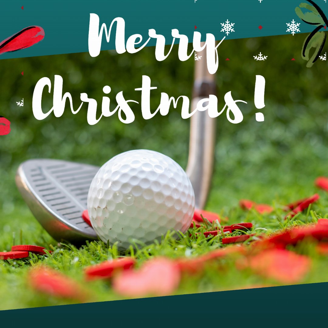Merry Christmas to golfer with golf ball and Santa Postcard | Zazzle