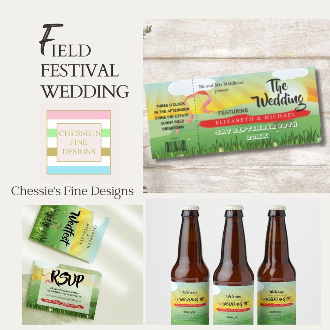 Modern Rustic Festival Wedfest Wedding Invitation | Zazzle