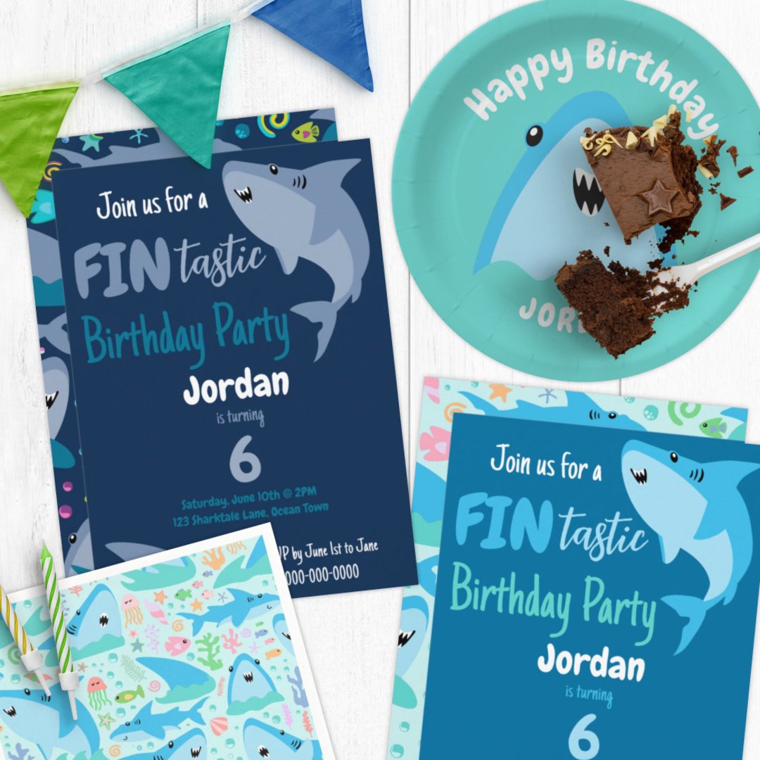 Fin-tastic Shark Thank You Kids Under The Sea Favor Bag | Zazzle