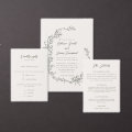 Moody Florals Dark Botanical Calligraphy Wedding Invitation | Zazzle