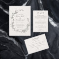 Moody Florals Dark Botanical Calligraphy Wedding Invitation | Zazzle