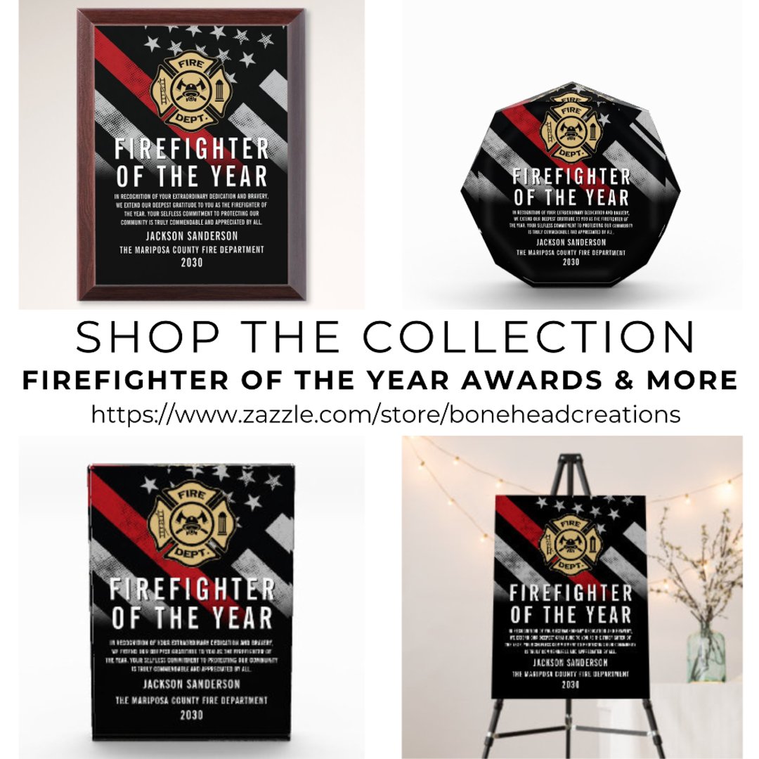 Firefighter of the Year Employee Recognition Logo Car Magnet | Zazzle