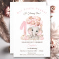 First Birthday Cute Elephant Fall Girl Invitation | Zazzle