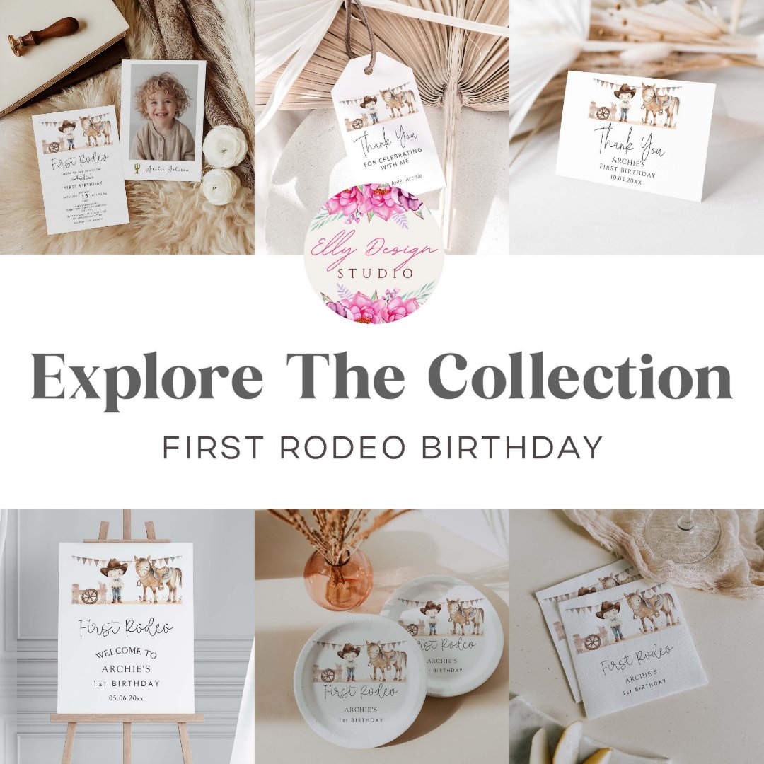 First Rodeo 1st Birthday Thank You Gift Tags | Zazzle