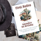Retro 1st First Rodeo Western Cactus Birthday Wrapping Paper | Zazzle