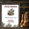 First Rodeo Western 1st Birthday Thank You Card | Zazzle