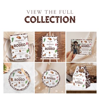 First Rodeo Western 1st Birthday Photo Thank You Card | Zazzle