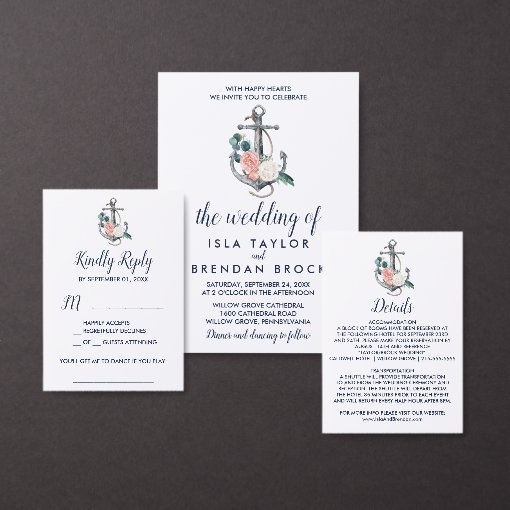 Floral Anchor | Navy Autumn Song Request Wedding A All In One ...
