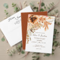 Terracotta Floral Elegant Rustic Fall Wedding Invitation | Zazzle