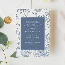 Floral Periwinkle Elegant Wedding Thank You Insert RSVP Card | Zazzle