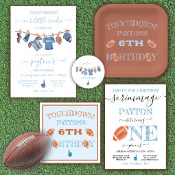 Football Clothesline Birthday Party Invitation | Zazzle
