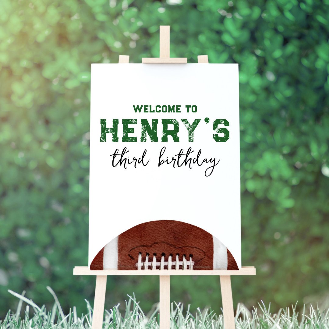 Football Birthday Sticker | Zazzle