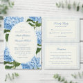 Formal Blue Preppy Hydrangea Garden Wedding Invitation | Zazzle