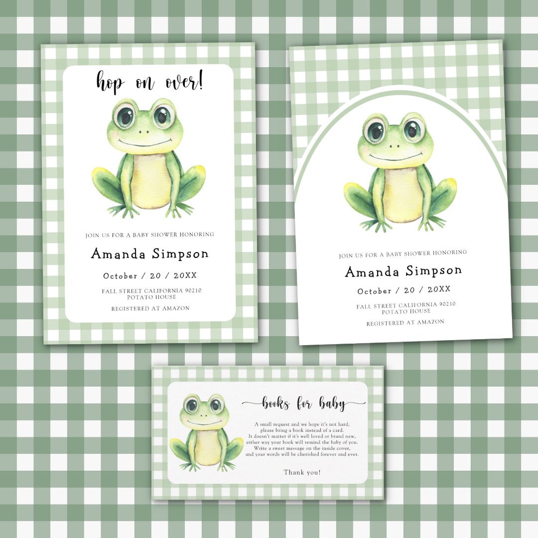 Watercolor frog baby shower classic round sticker | Zazzle