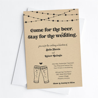 Funny Beer Theme Wedding Invitation | Zazzle