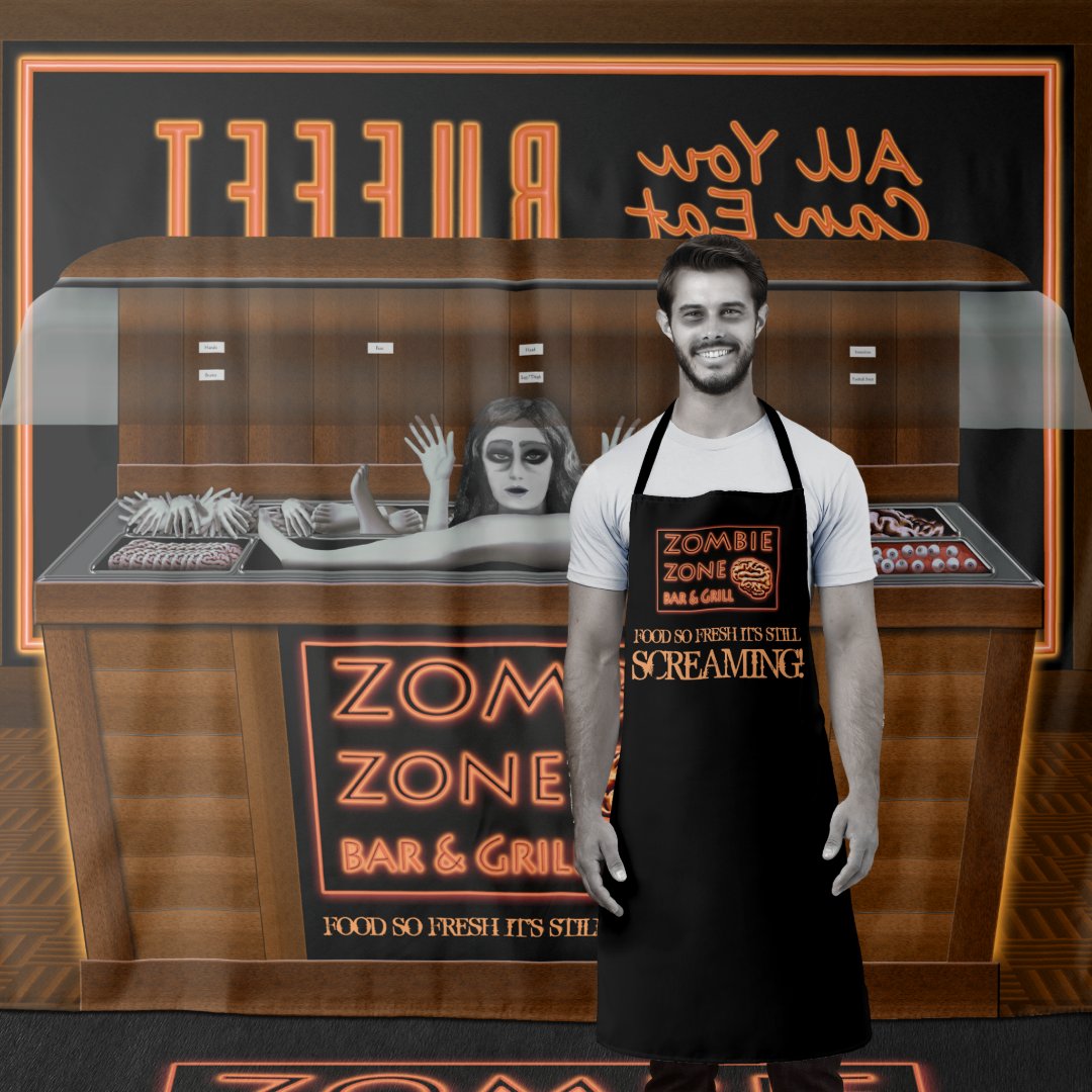 Funny Halloween ZOMBIE ZONE & Bar Grill Sign | Zazzle