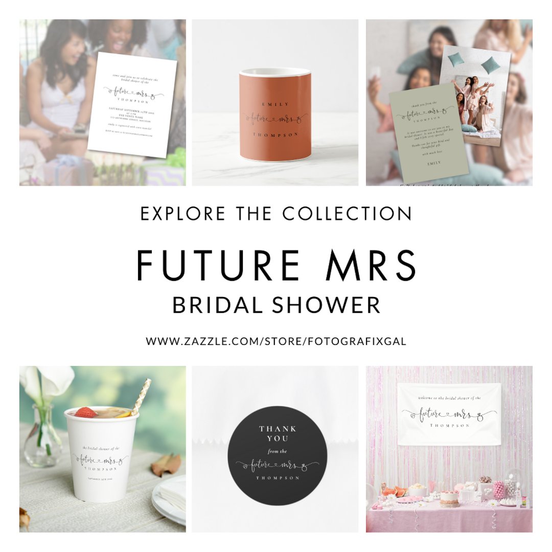 Future Mrs Bridal Shower Black Photo Backdrop | Zazzle