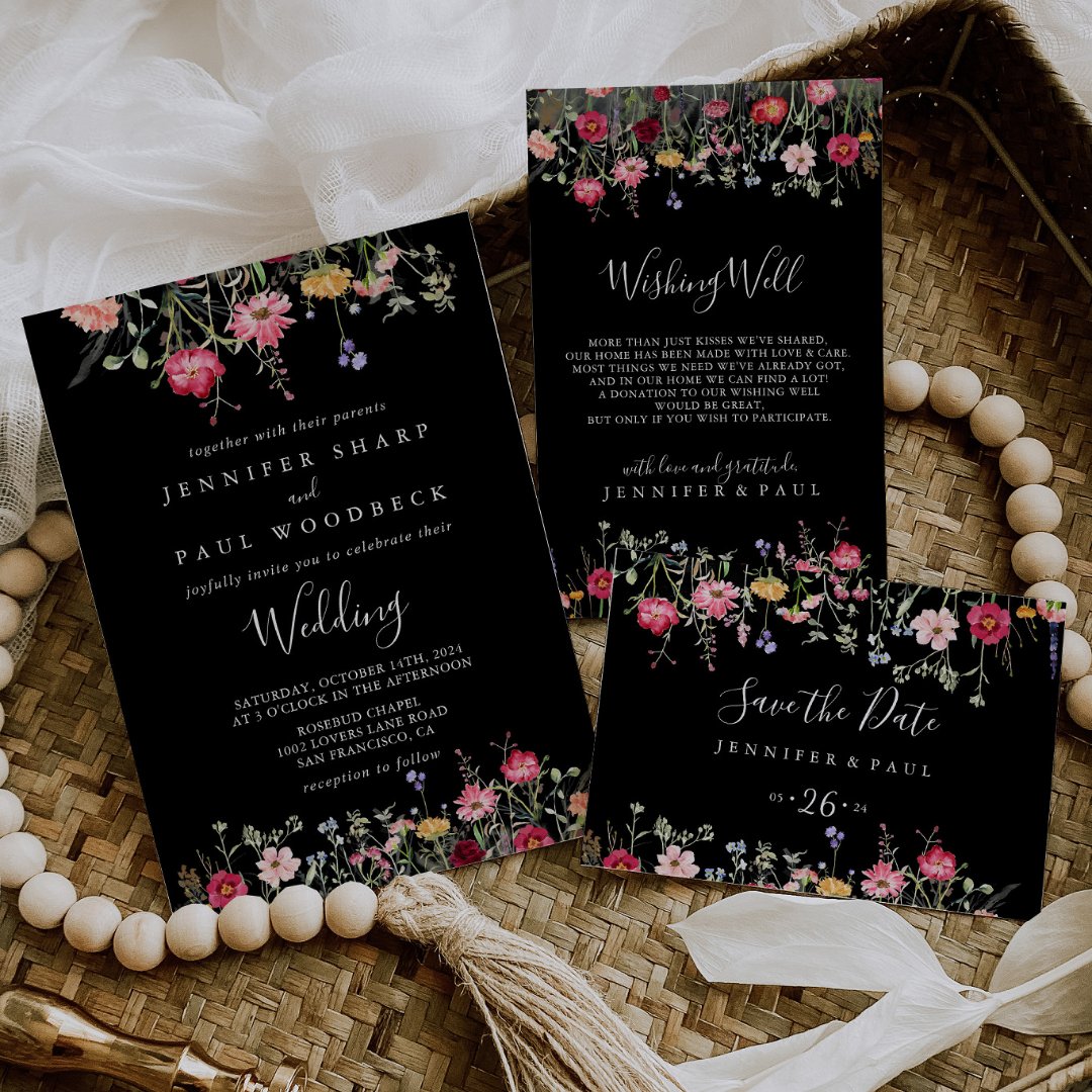 Multicolor Wildflower Bridal Shower Tea Party Invitation | Zazzle