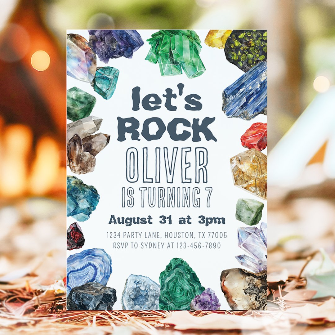 Geology Birthday Rocks Dig Party Paper Plates | Zazzle