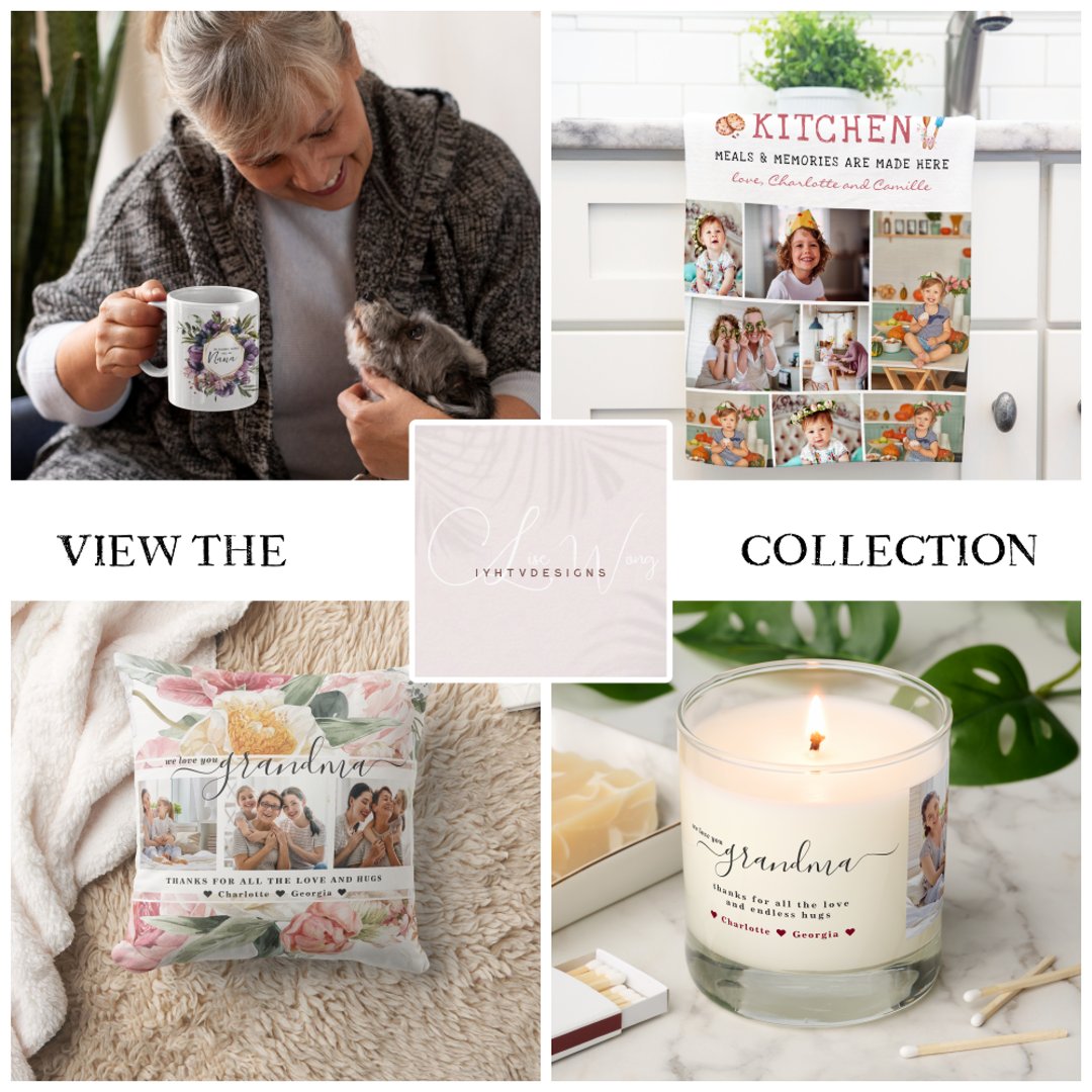 Grandma's Kitchen | 8 Photo Personalized Kitchen Towel | Zazzle